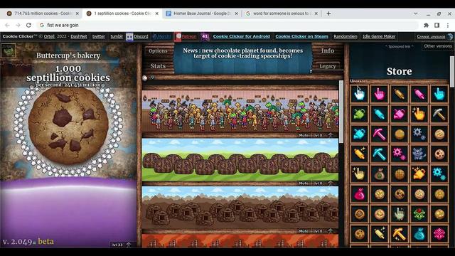 Comenzando el Grandmapocalypse en Cookie Clicker